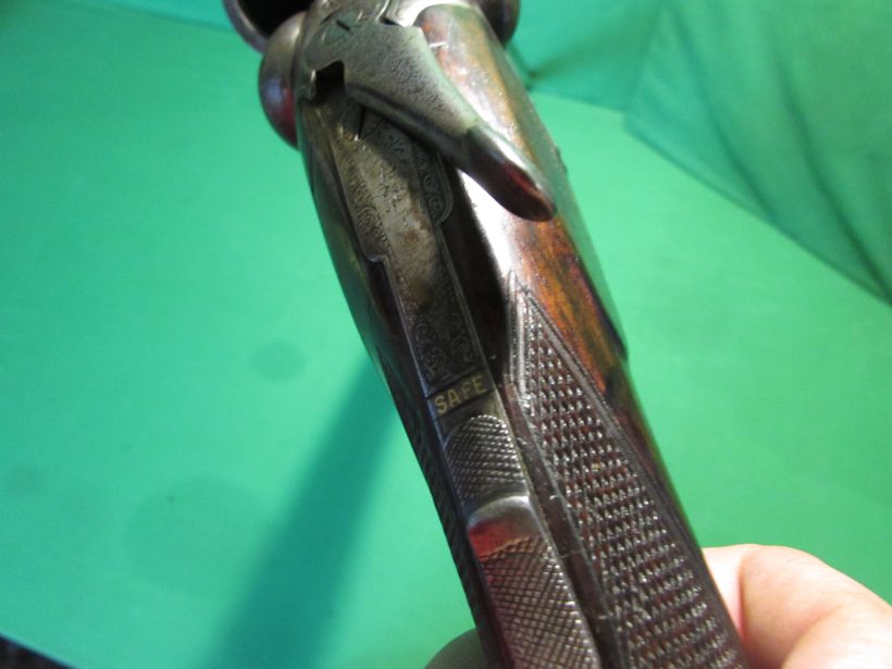 12G G. E. Lewis Damascus barreled Side By Side Shotgun **S/H** Stock ...